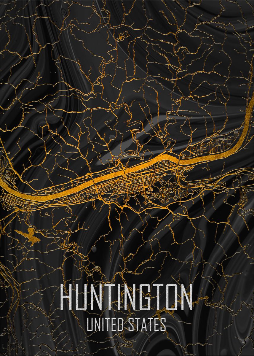 'Huntington United States' Poster, picture, metal print, paint by ...