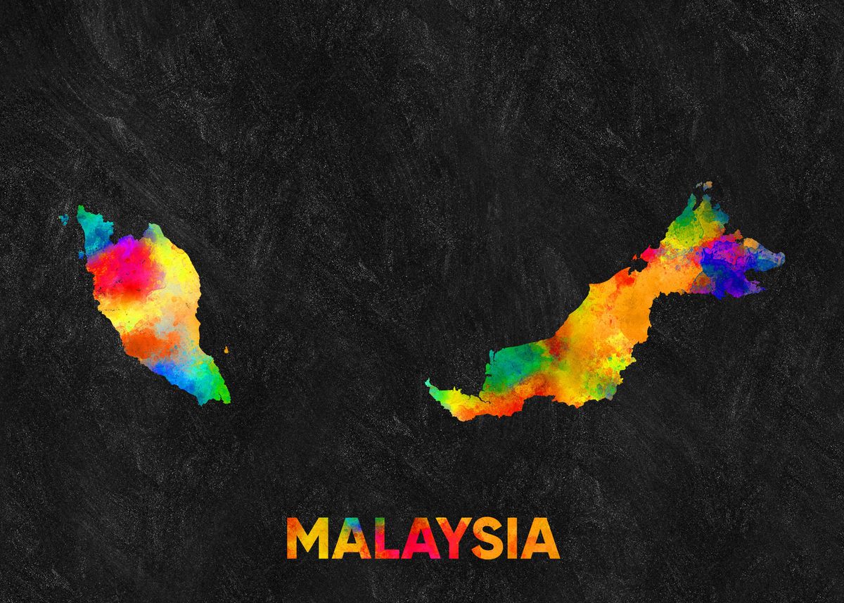 'malaysia map' Poster by SplashDesign | Displate