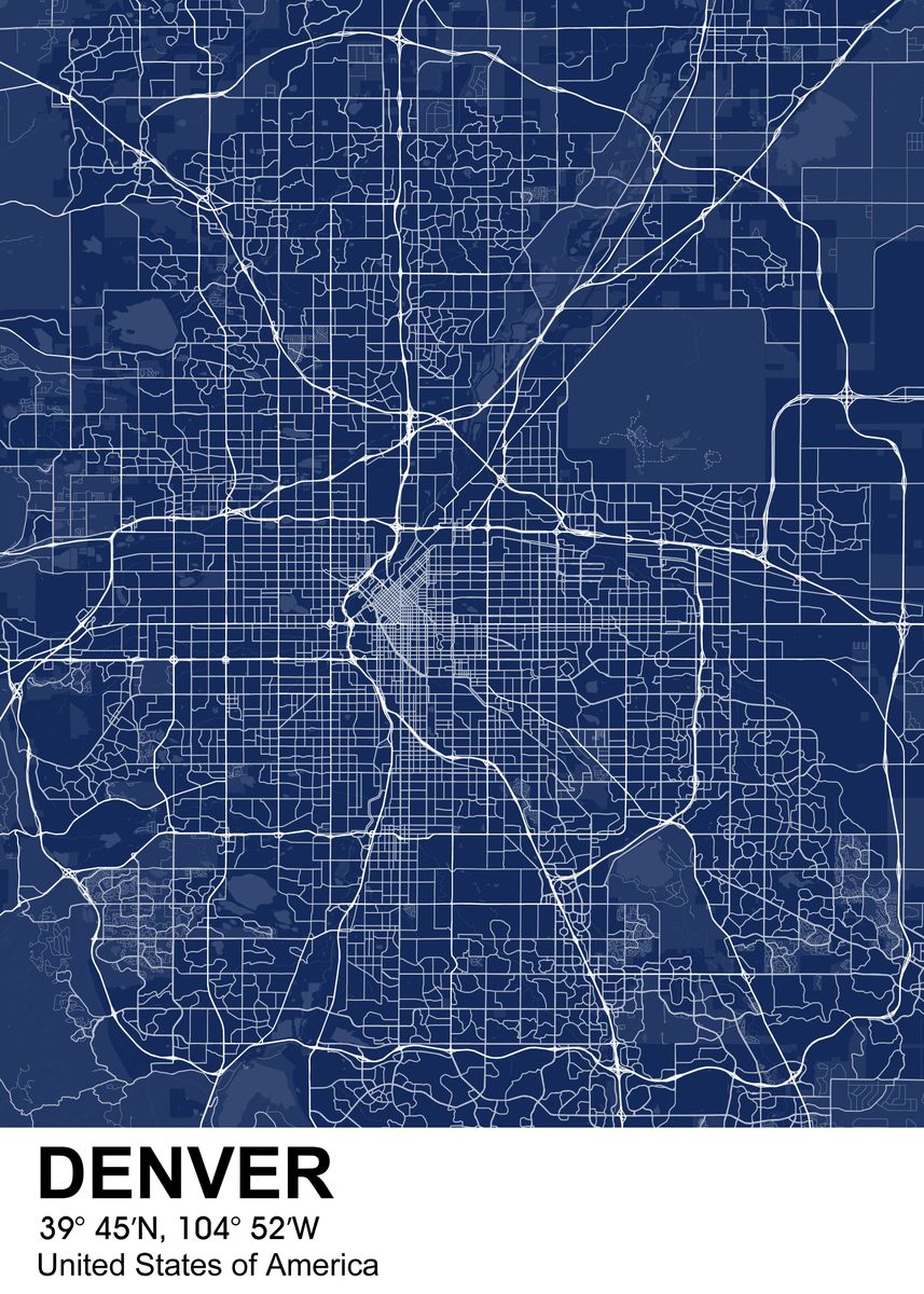 'denver color city map' Poster, picture, metal print, paint by Project ...