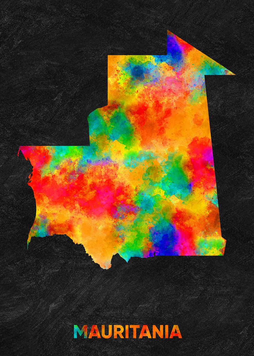 'mauritania map' Poster, picture, metal print, paint by SplashDesign ...