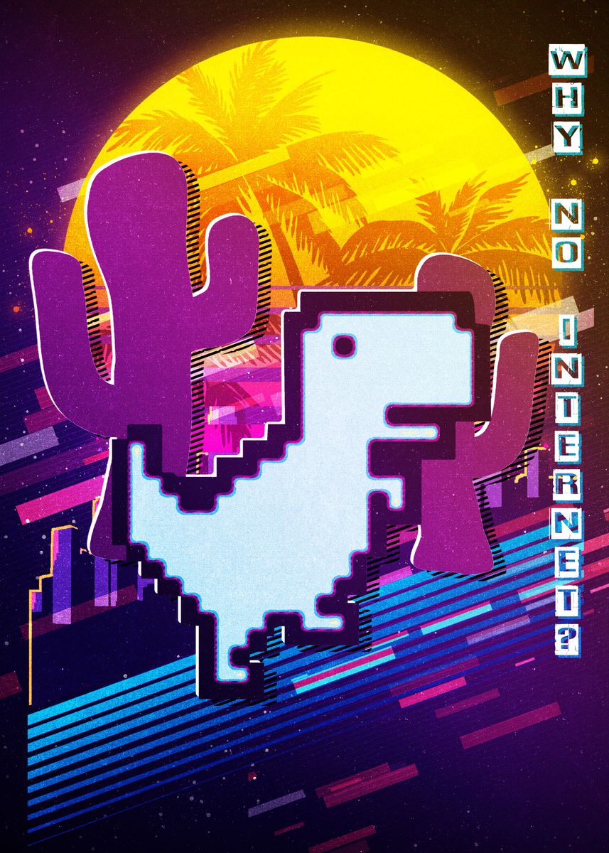 'no internet ' Poster, picture, metal print, paint by fujiwara | Displate