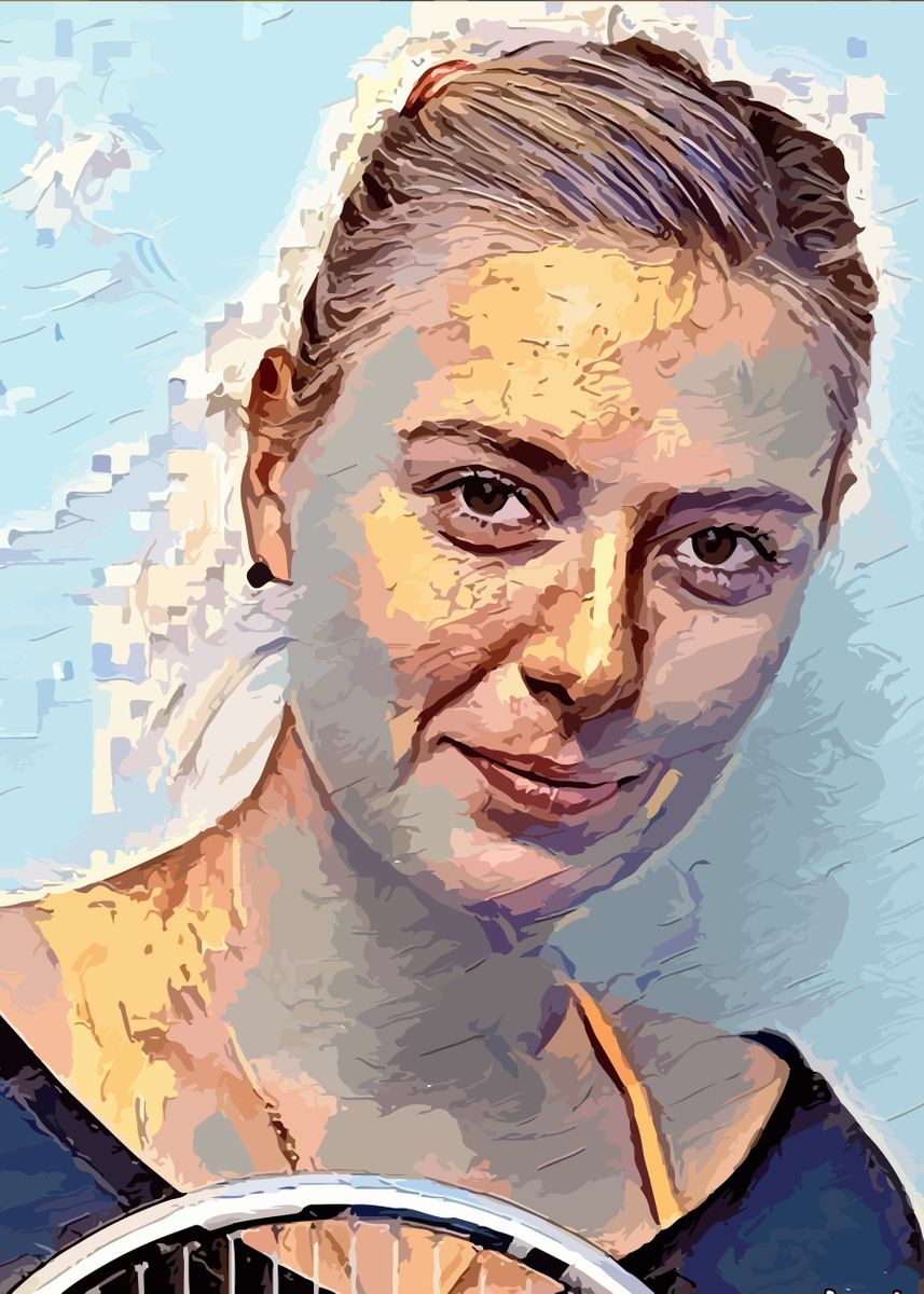 'Maria Sharapova Portrait' Poster, picture, metal print, paint by Rozi ...