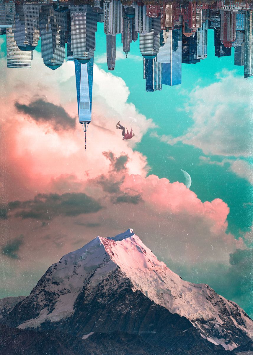 'Falling for heights' Poster, picture, metal print, paint by max salkov ...