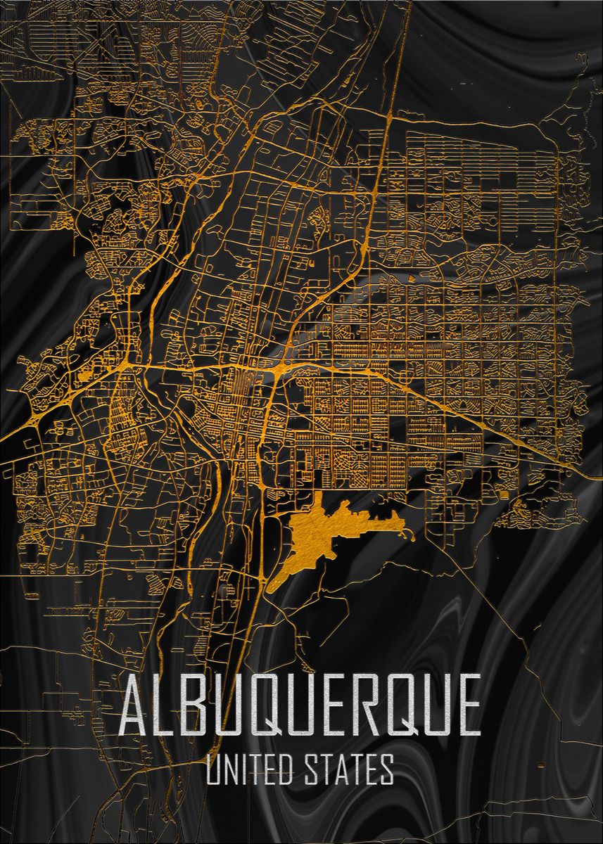 'Albuquerque United States' Poster, picture, metal print, paint by ...