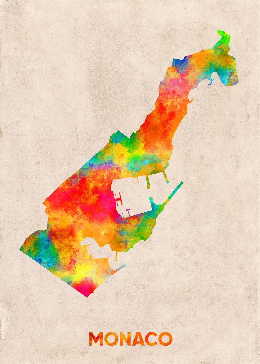 'monaco map' Poster by SplashDesign | Displate