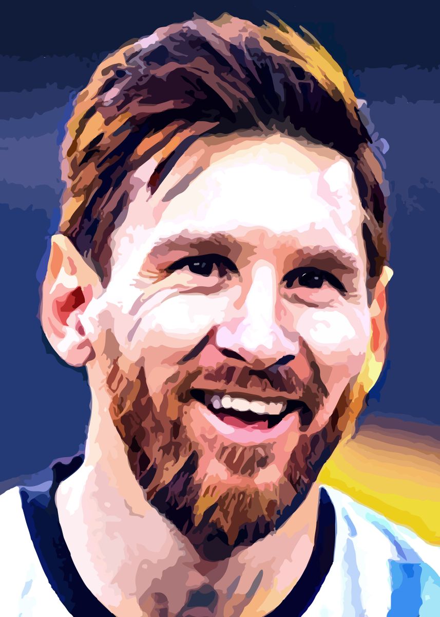 'Happy Lionel Messi' Poster, picture, metal print, paint by Rozi Art ...