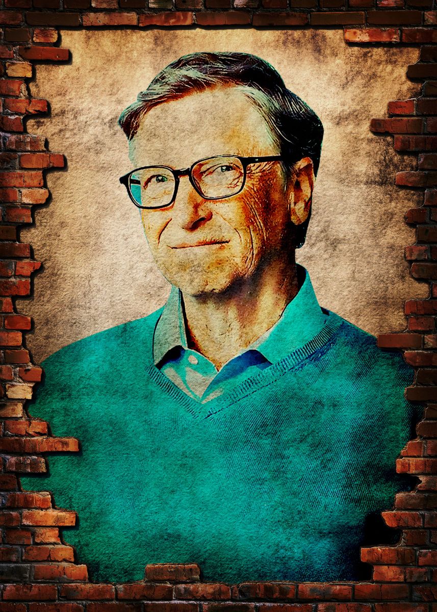 'Bill Gates' Poster, picture, metal print, paint by Kaye Whitesel ...