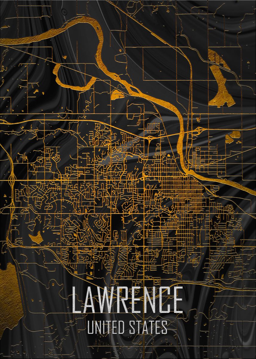 'Lawrence United States' Poster, picture, metal print, paint by Coconut ...