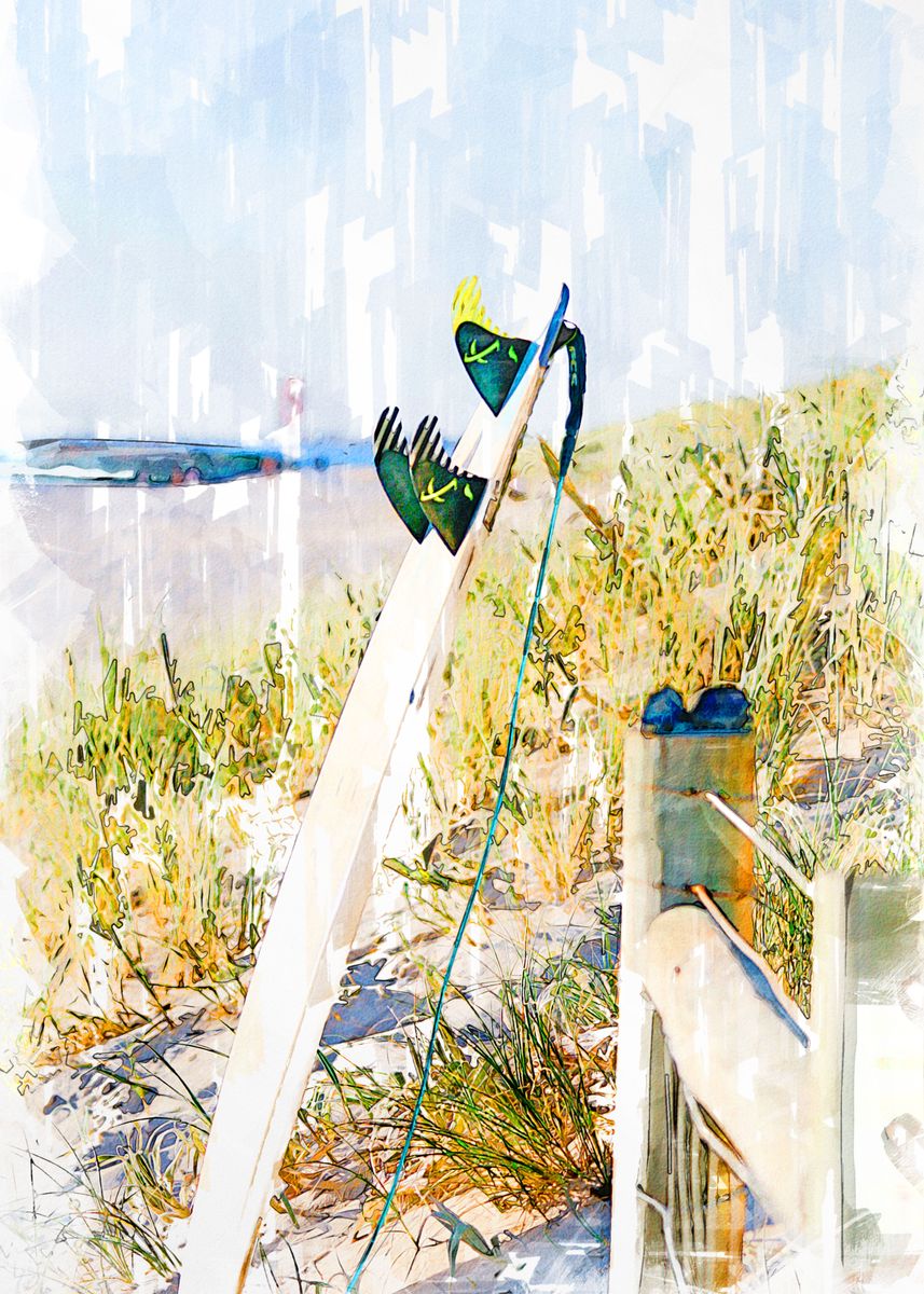 'Surf Break And Chill ' Poster, picture, metal print, paint by ...