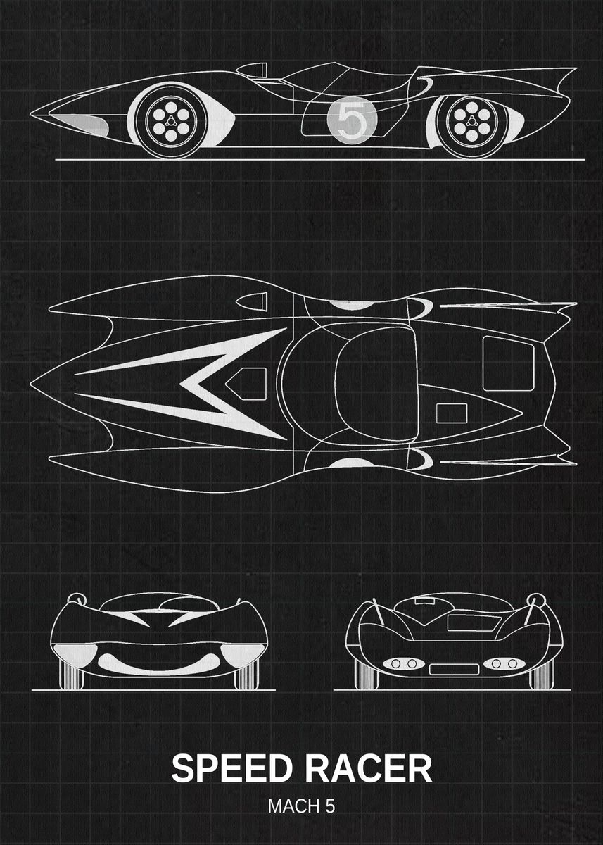 'Speed Racer Mach 5' Poster, picture, metal print, paint by DAVID CARL ...