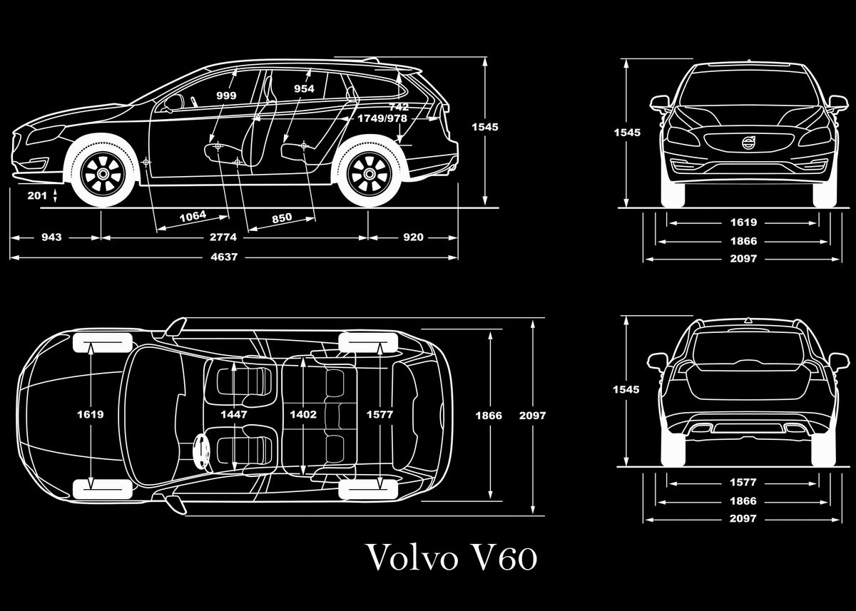'Volvo V60 Cross Country ' Poster by B & W Arts | Displate