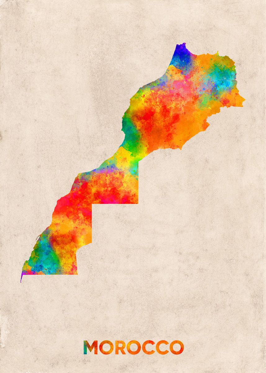 'morocco map' Poster, picture, metal print, paint by SplashDesign ...