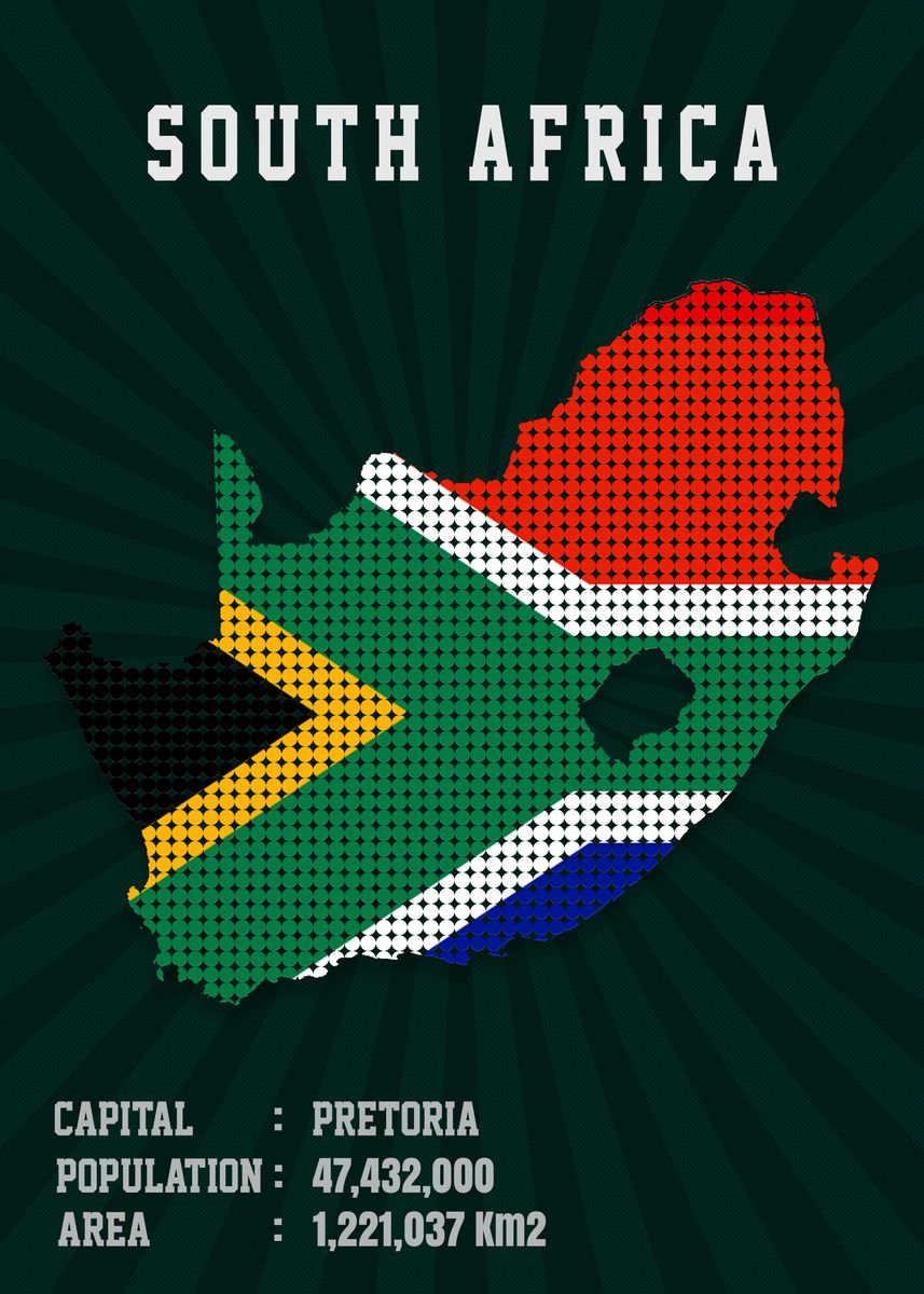 'South Africa Map' Poster, picture, metal print, paint by MK Store ...