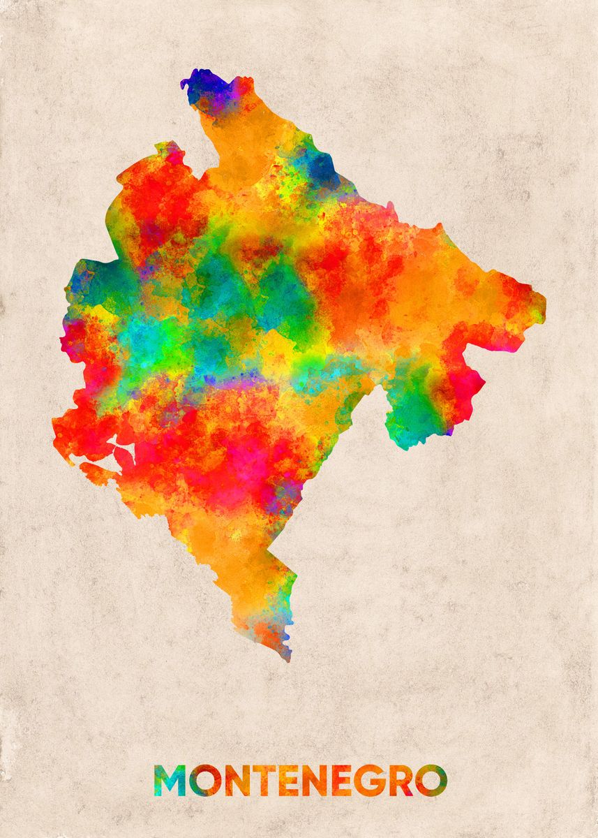 'montenegro map' Poster by SplashDesign | Displate