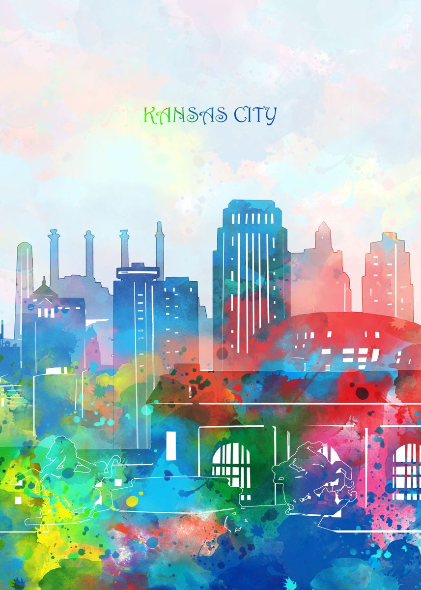 'kansas city color' Poster, picture, metal print, paint by Bekim Art ...