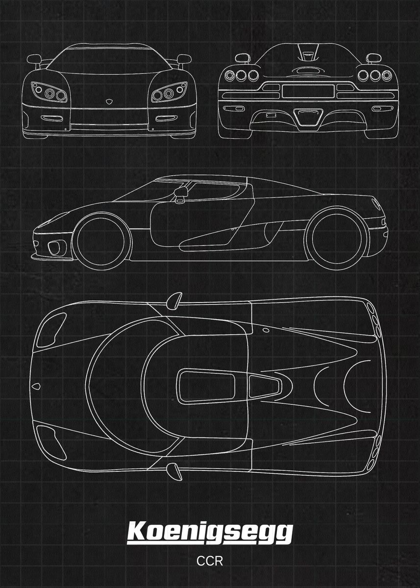 'Koenigsegg CCR' Poster, picture, metal print, paint by DAVID CARL ...