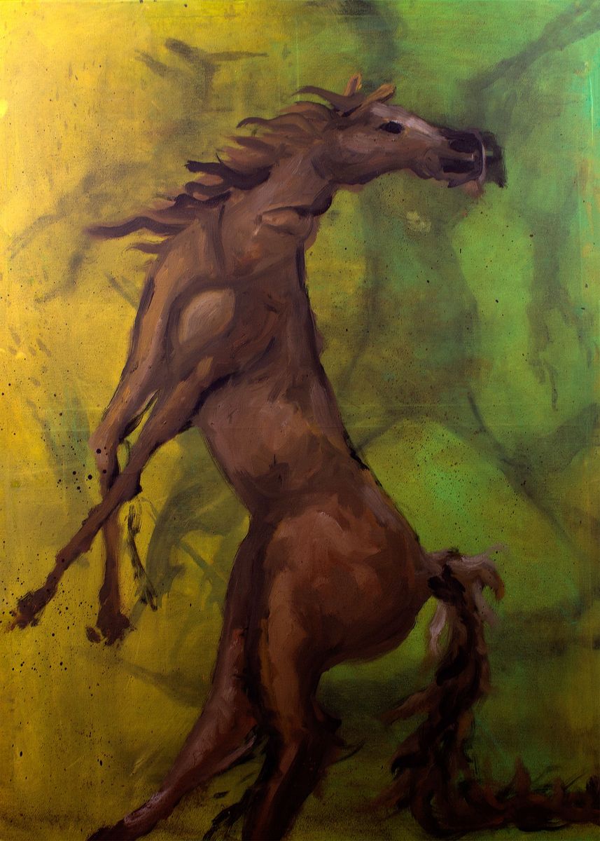 'Horse Head Up' Poster, picture, metal print, paint by Wael Daaboul ...