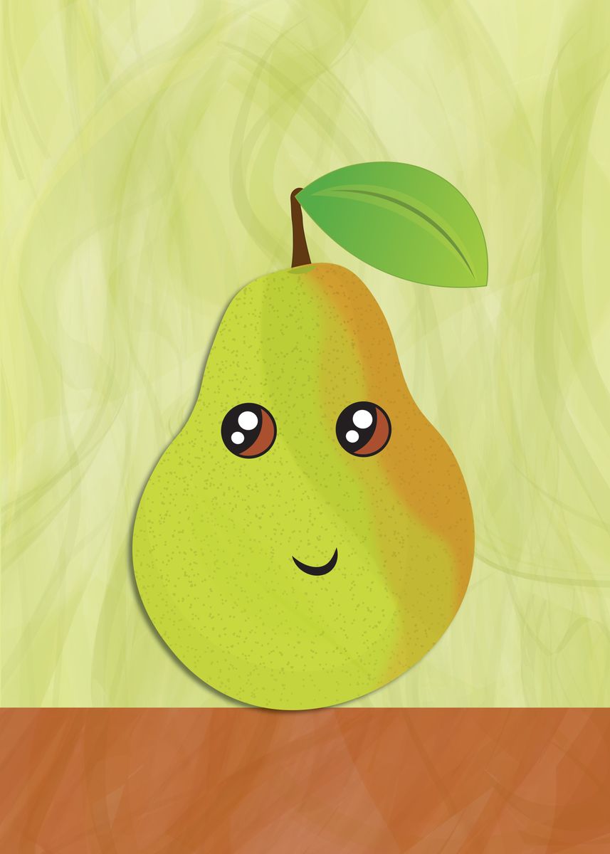 'Cute Pear' Poster by Lauren Cheerio | Displate