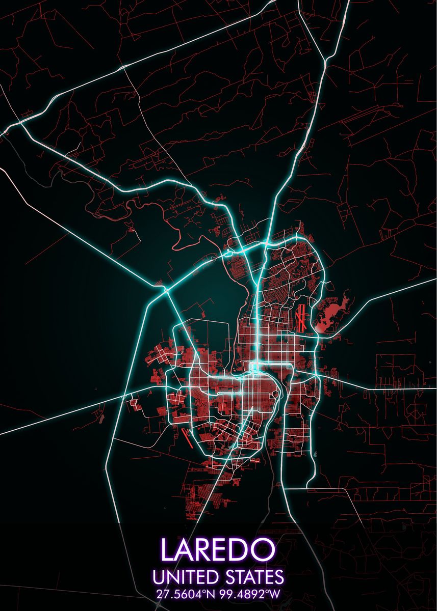 'LAREDO City Map' Poster by cuplizx | Displate