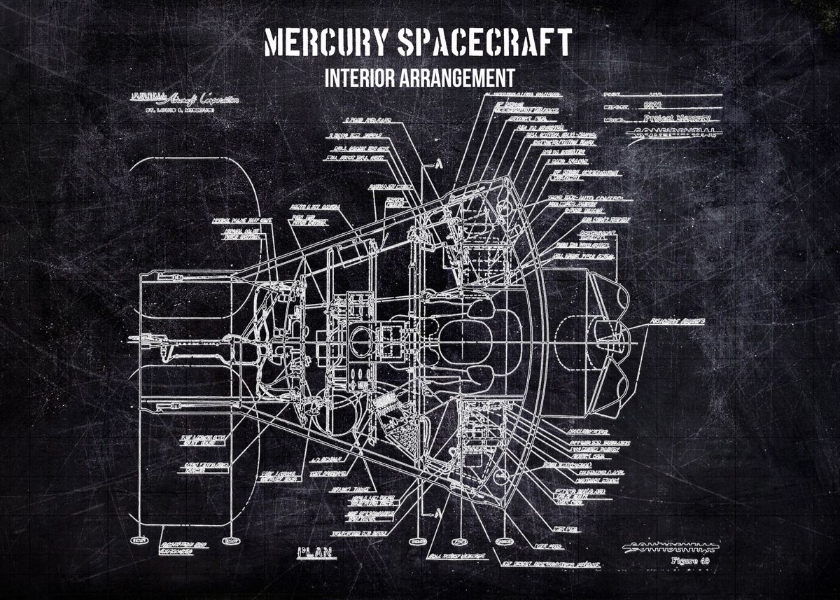 'mercury spacecraft ' Poster by MAXART DESIGN | Displate