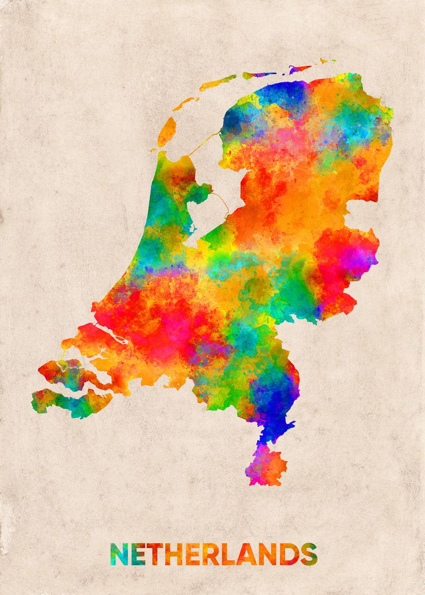 'netherlands map' Poster, picture, metal print, paint by SplashDesign ...