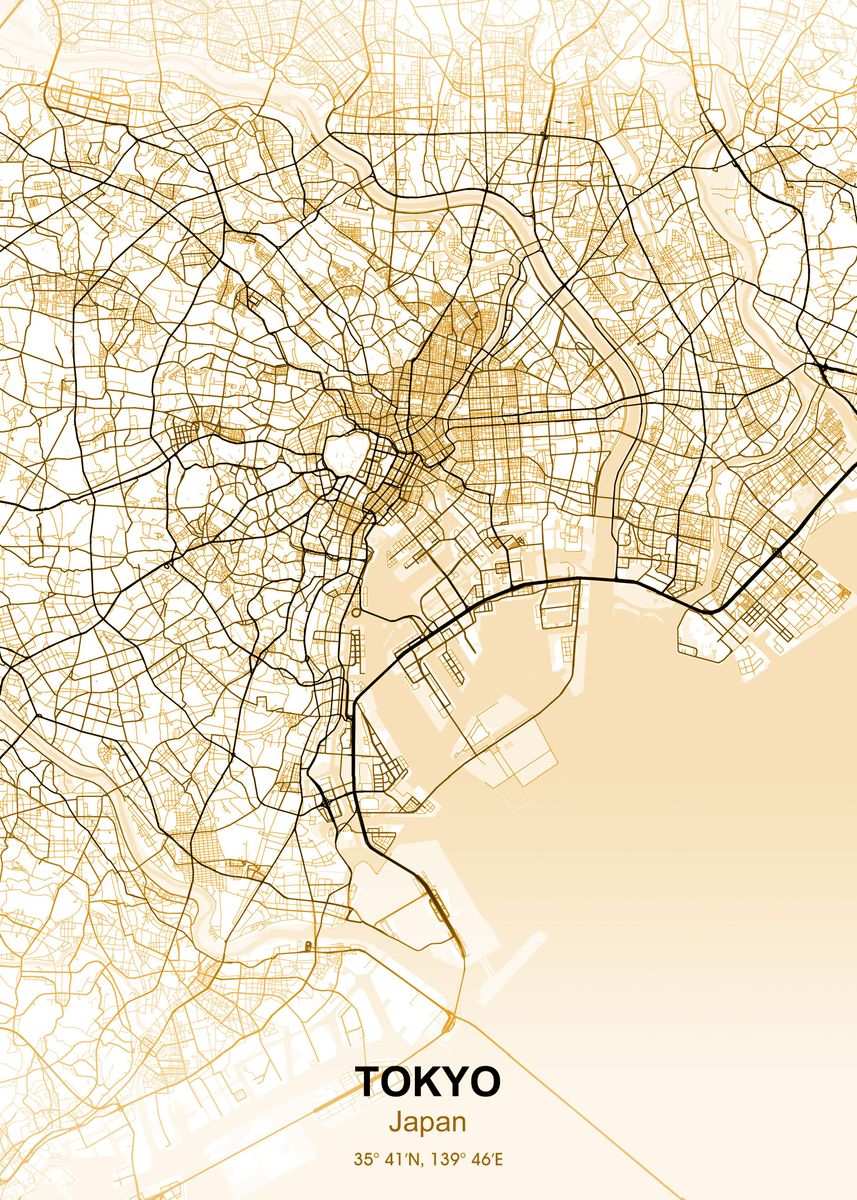 'tokyo pastel map' Poster, picture, metal print, paint by Project X ...