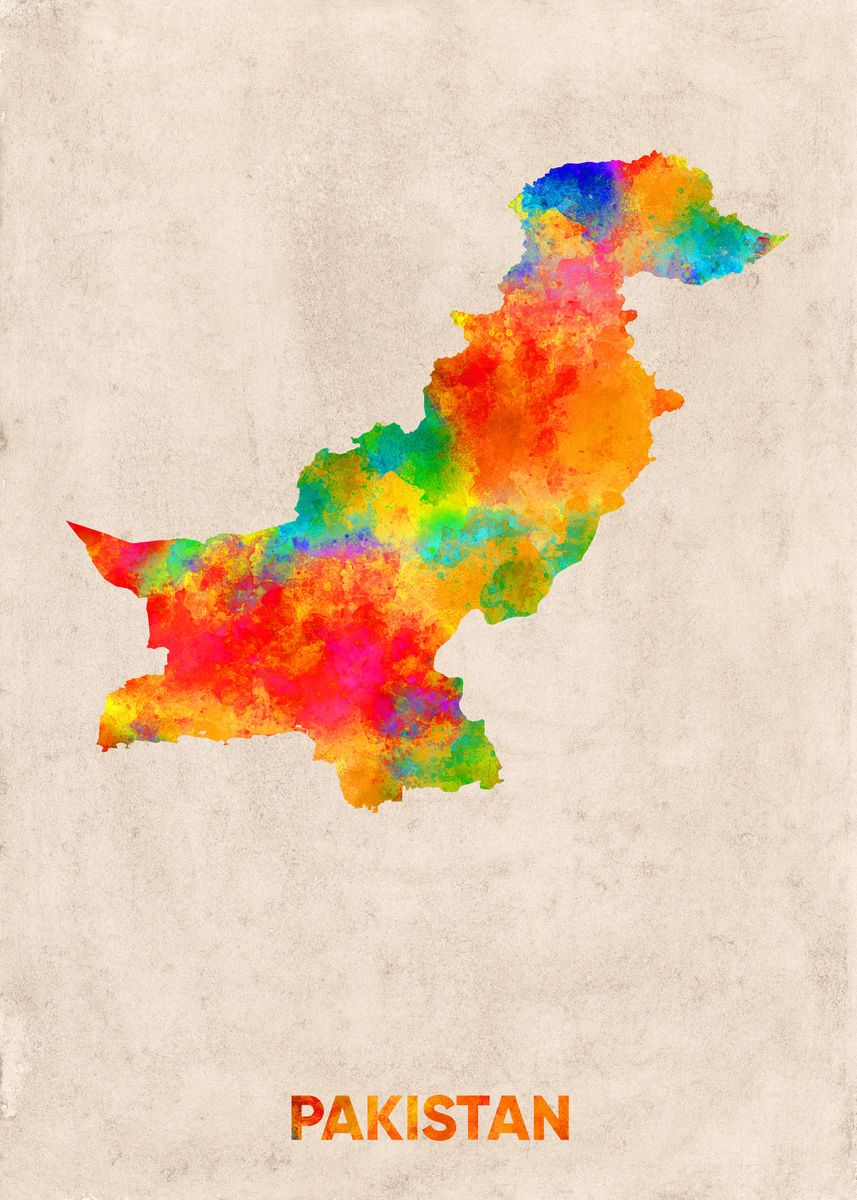 'pakistan map' Poster, picture, metal print, paint by SplashDesign ...