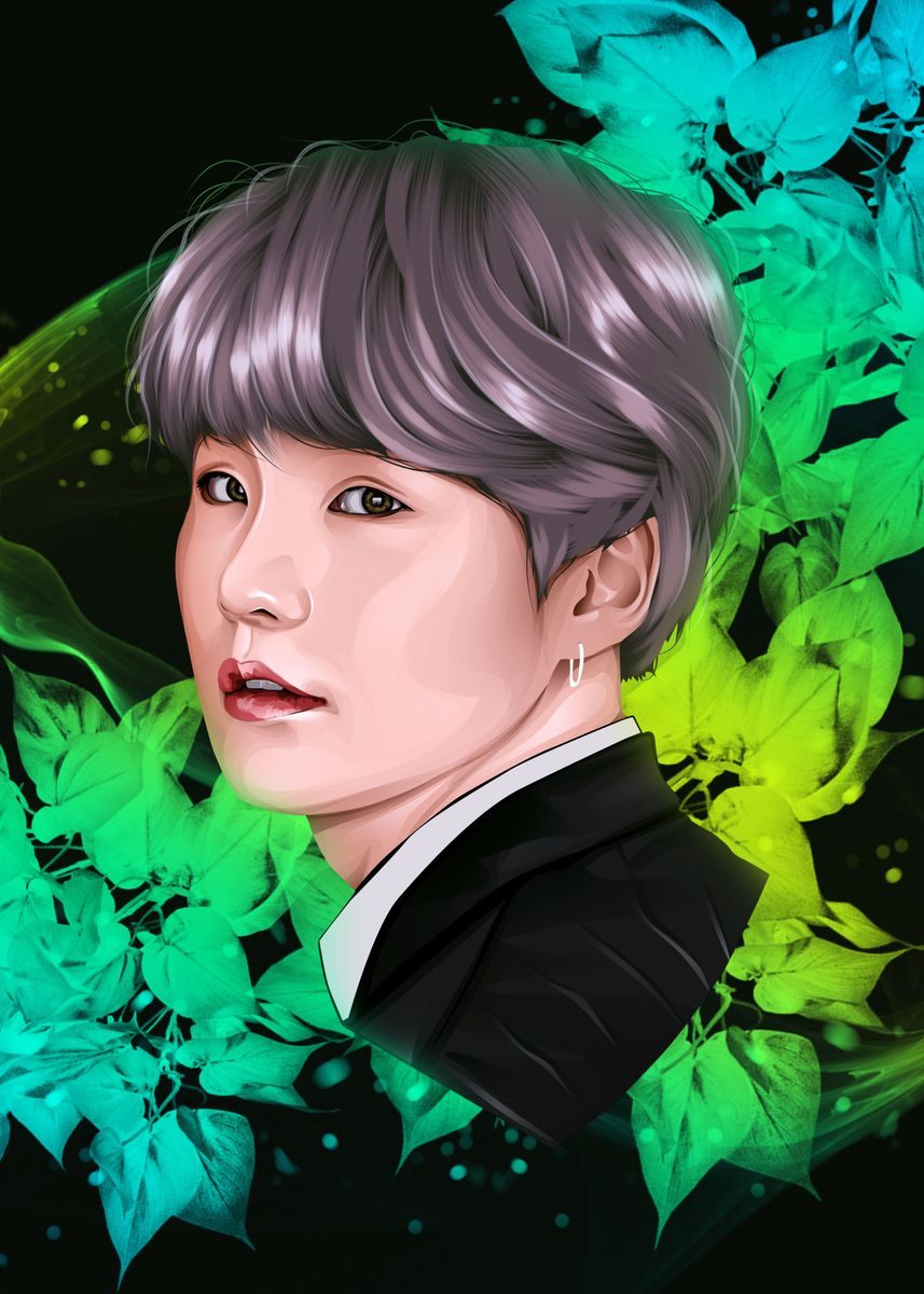 'BTS Suga' Poster, picture, metal print, paint by Benzon | Displate