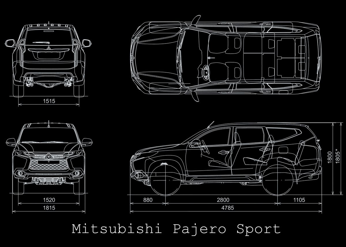 'Mitsubishi Pajero Sport ' Poster by shiner artist | Displate