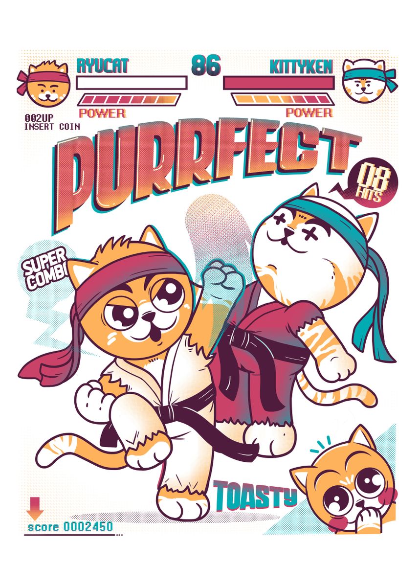 'Purrfect' Poster, picture, metal print, paint by Eoli Studio | Displate