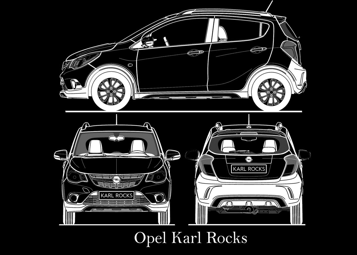 'Opel Karl Rocks 2017 ' Poster by B & W Arts | Displate