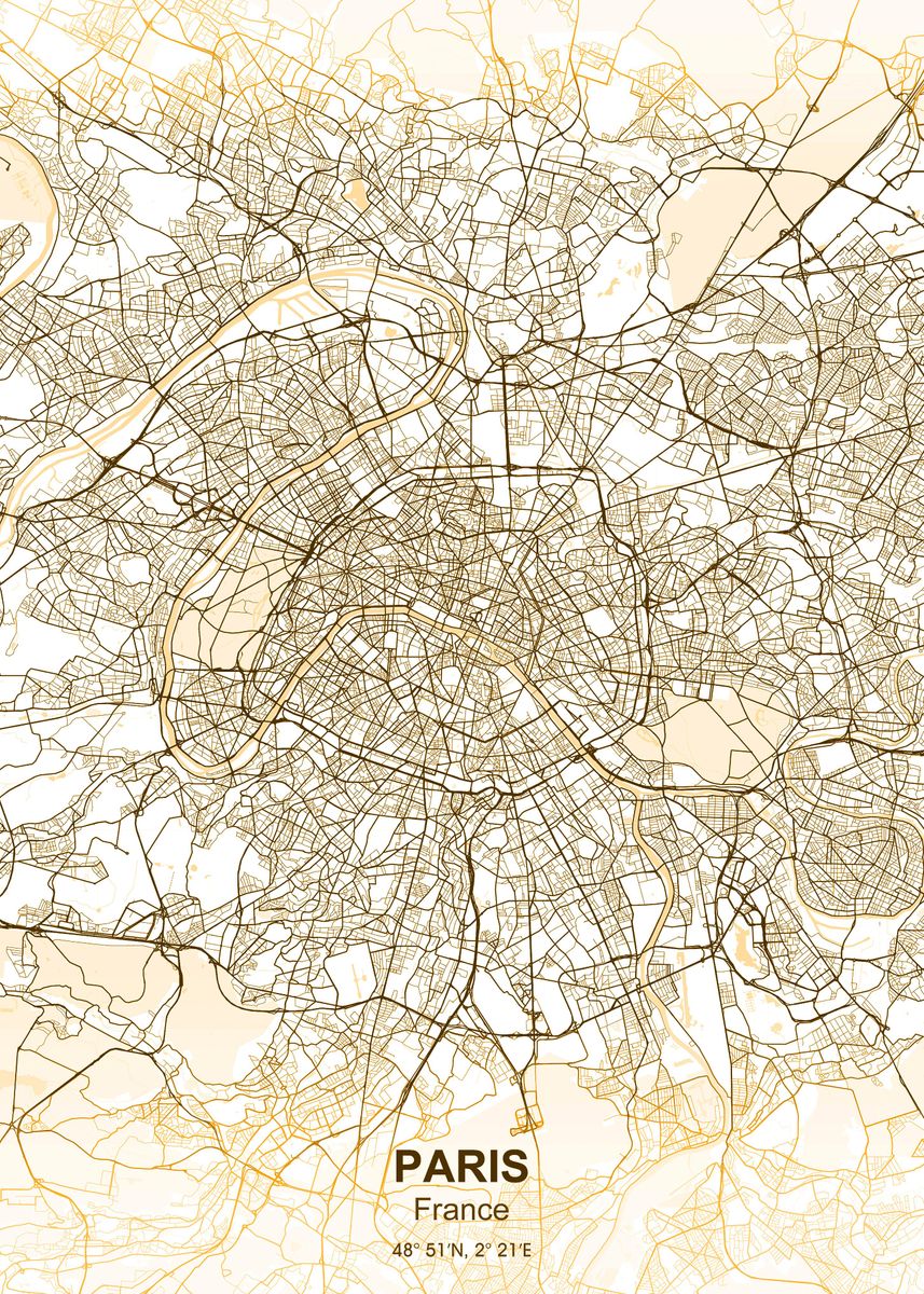 'paris pastel map' Poster by Project X | Displate