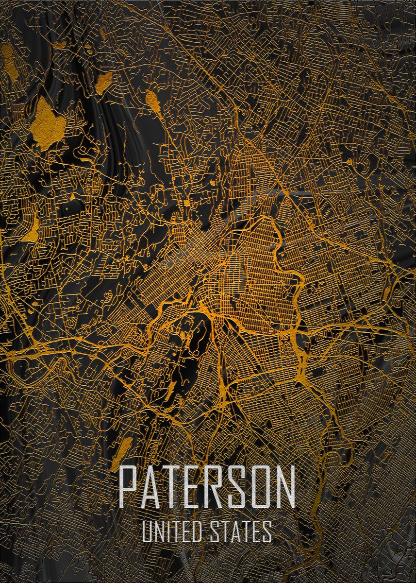 'Paterson United States' Poster, picture, metal print, paint by Coconut ...