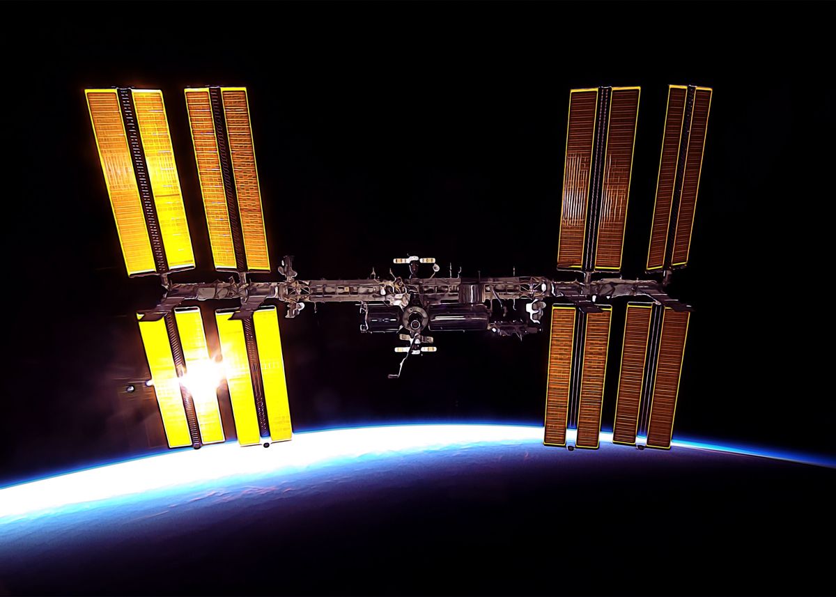 'ISS orbiting Earth' Poster by Donma Art | Displate