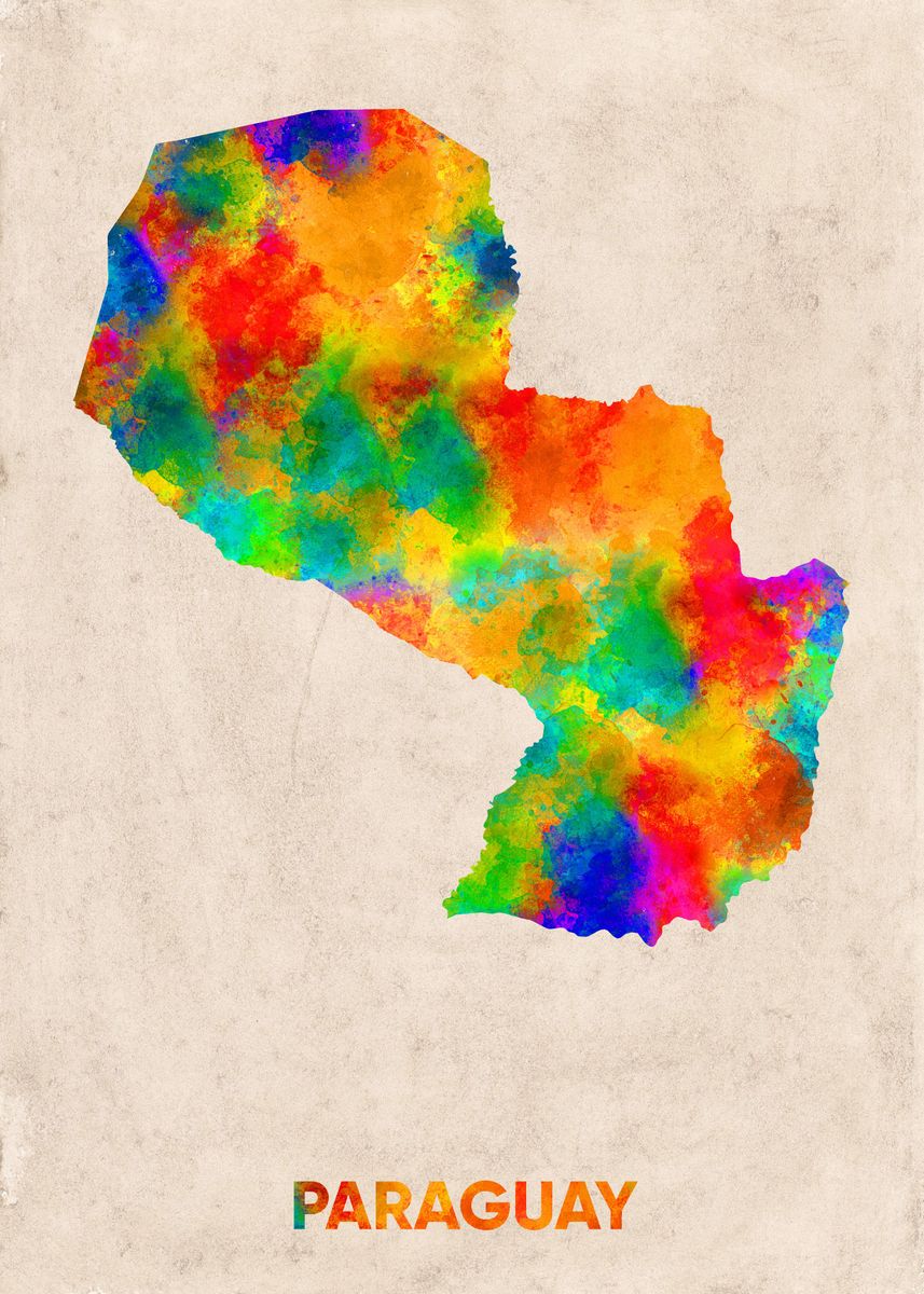 'paraguay map' Poster by SplashDesign | Displate
