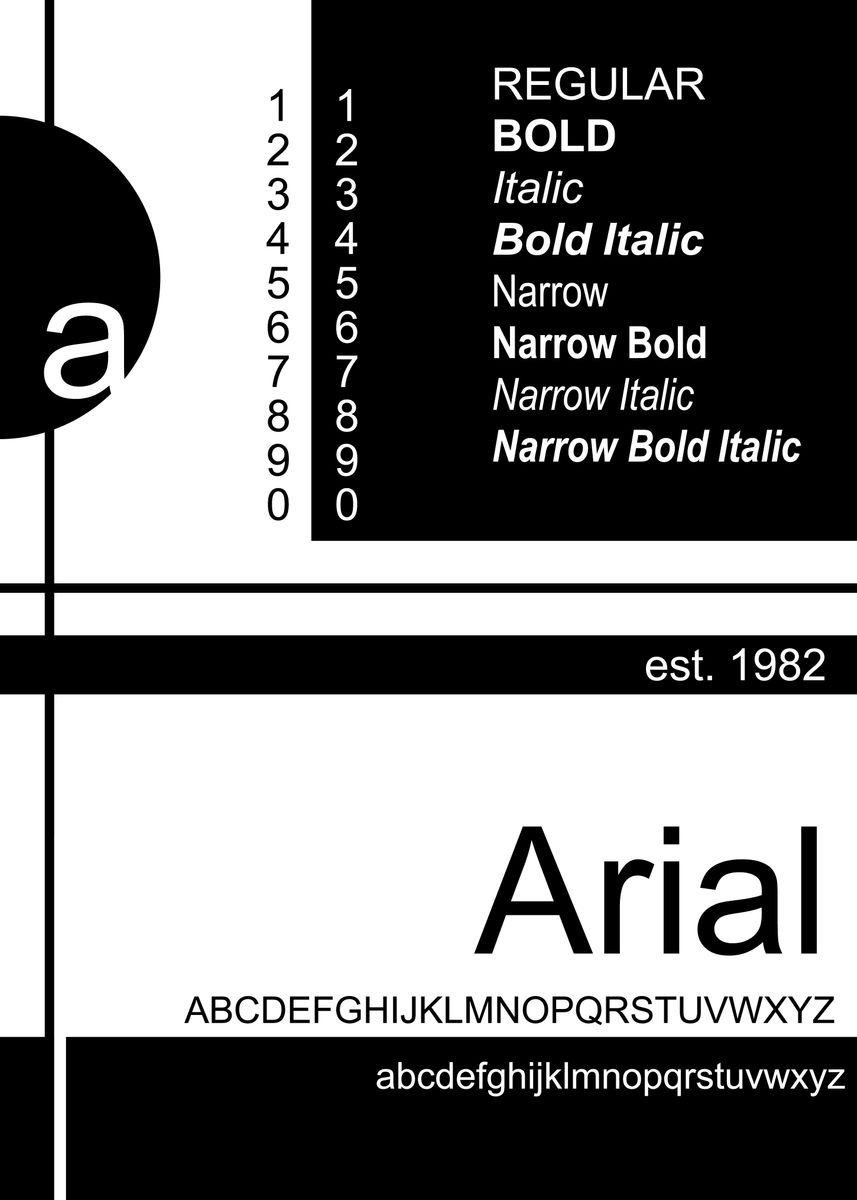'Arial Typography' Poster, picture, metal print, paint by Atomic Chinook | Displate