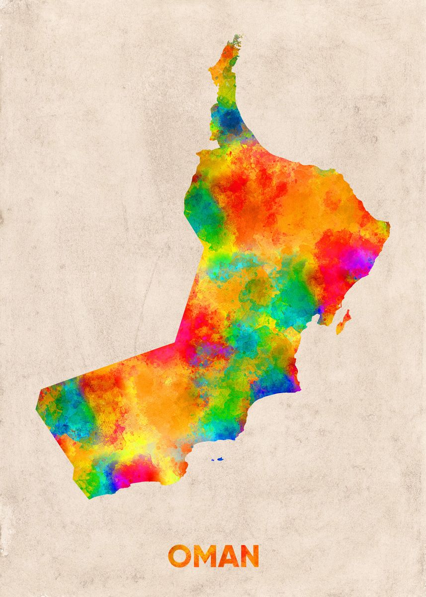 'oman map' Poster by SplashDesign | Displate