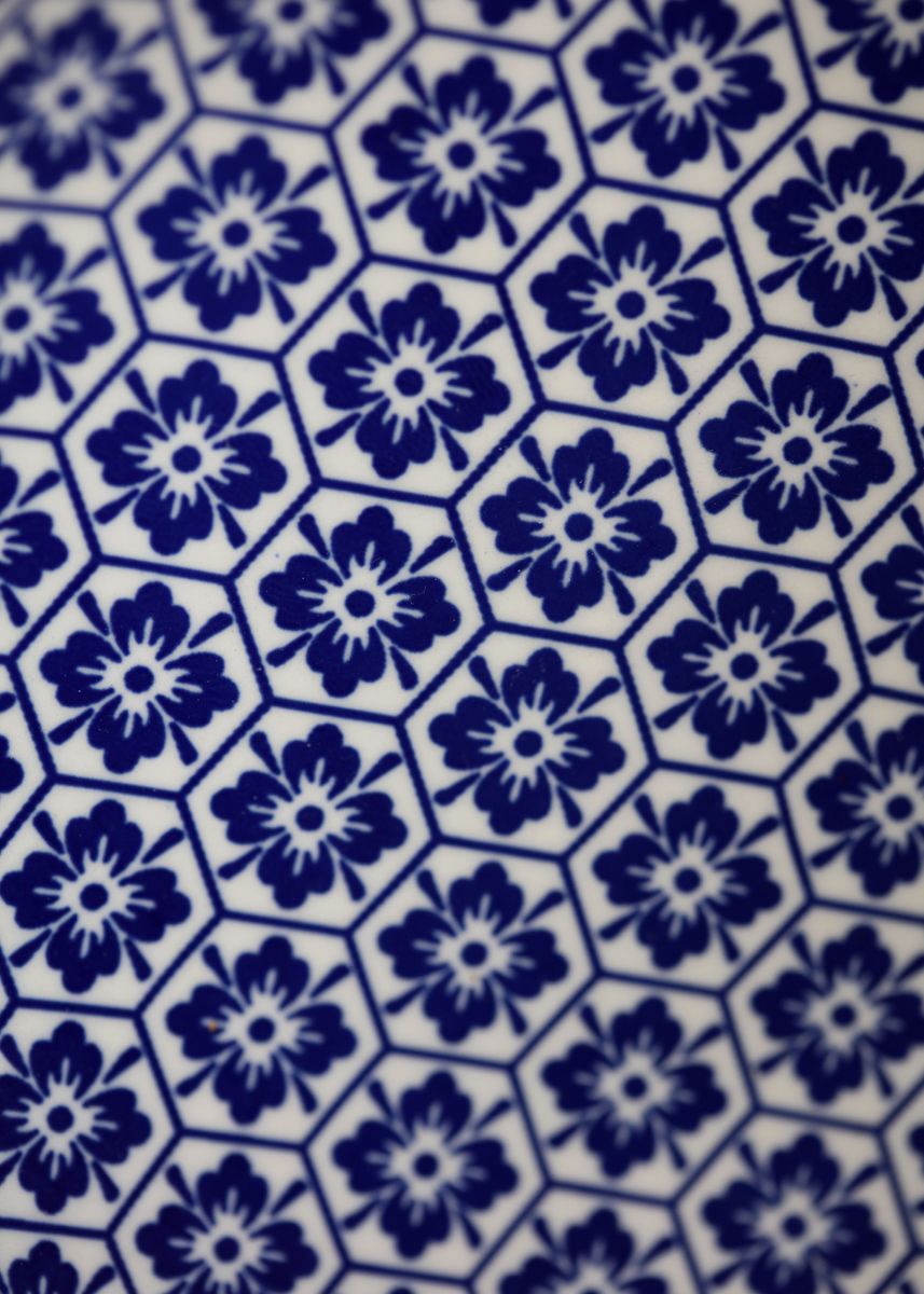 'Flowers blue patterns art' Poster, picture, metal print, paint by ...