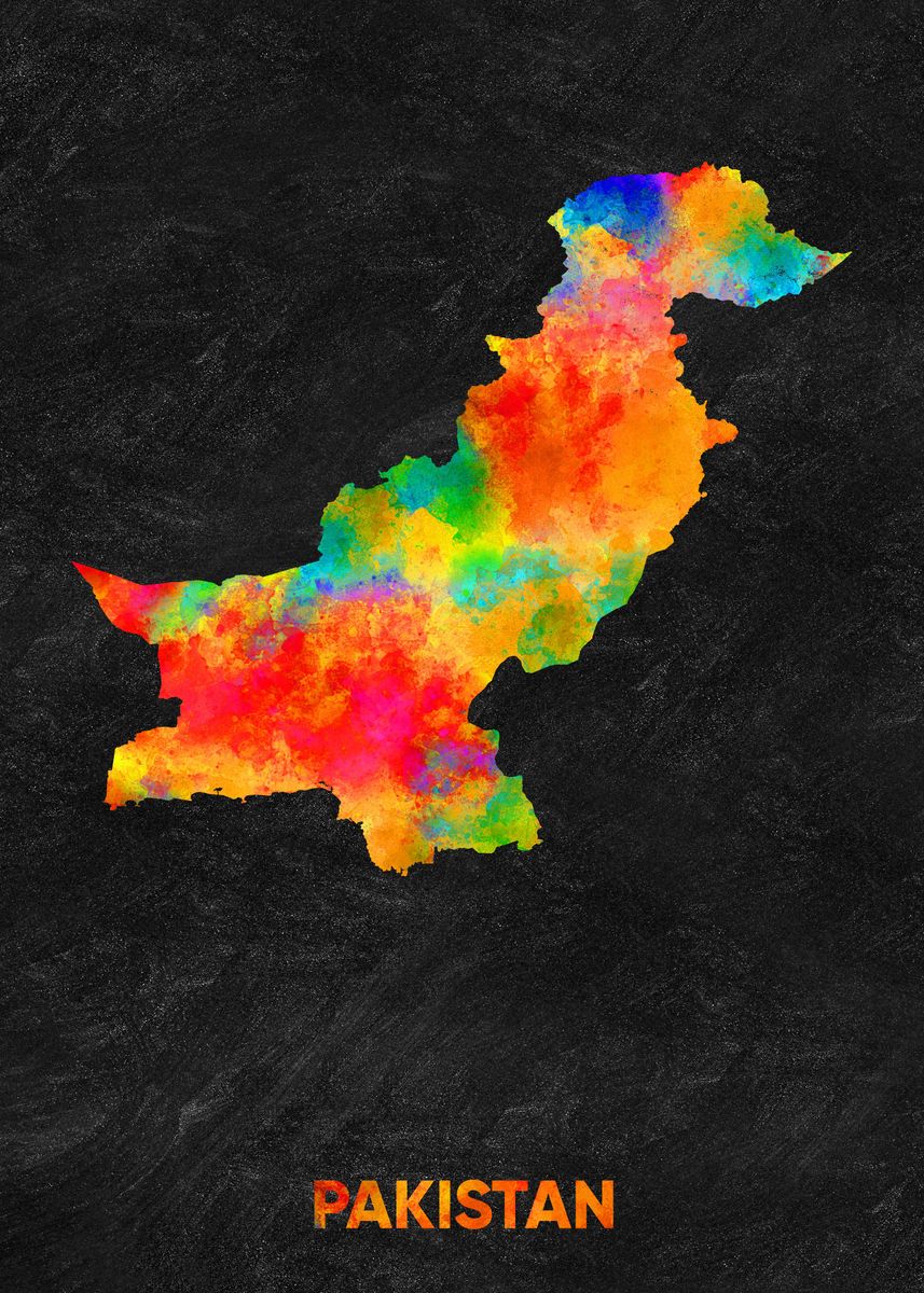 'pakistan map' Poster, picture, metal print, paint by SplashDesign ...