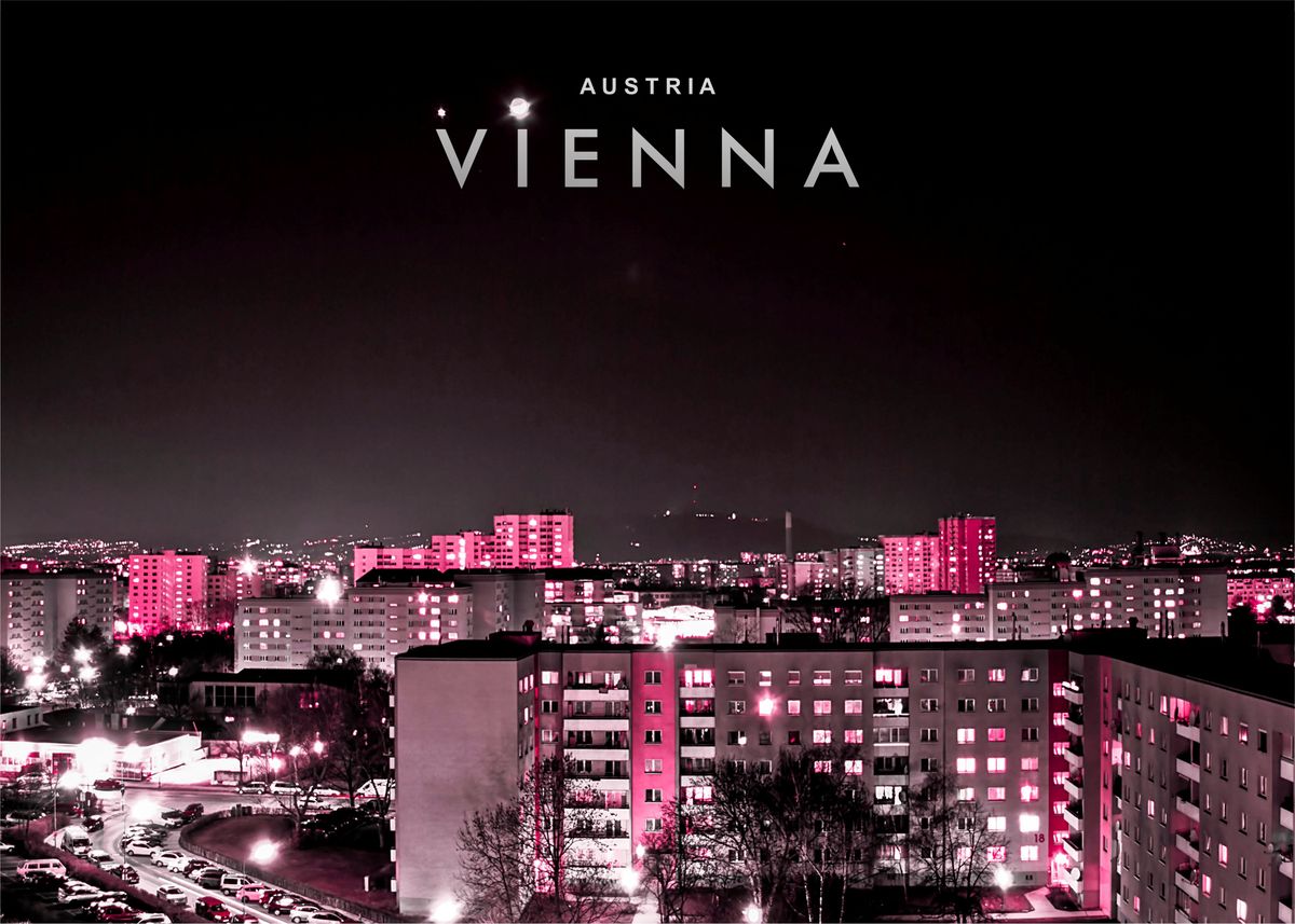 'Vienna night view' Poster by Ez Photography | Displate