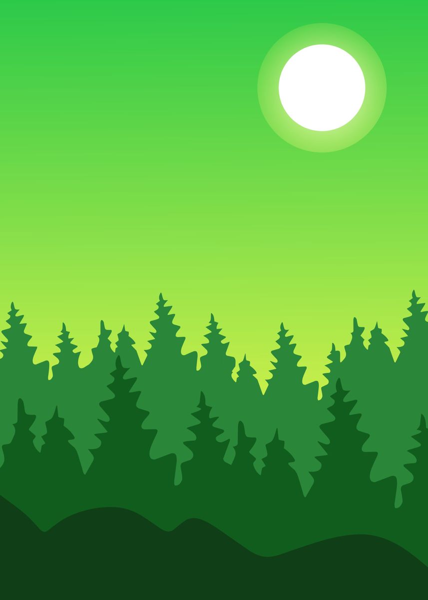 'Nature Green Tres' Poster, picture, metal print, paint by Muhammad ...