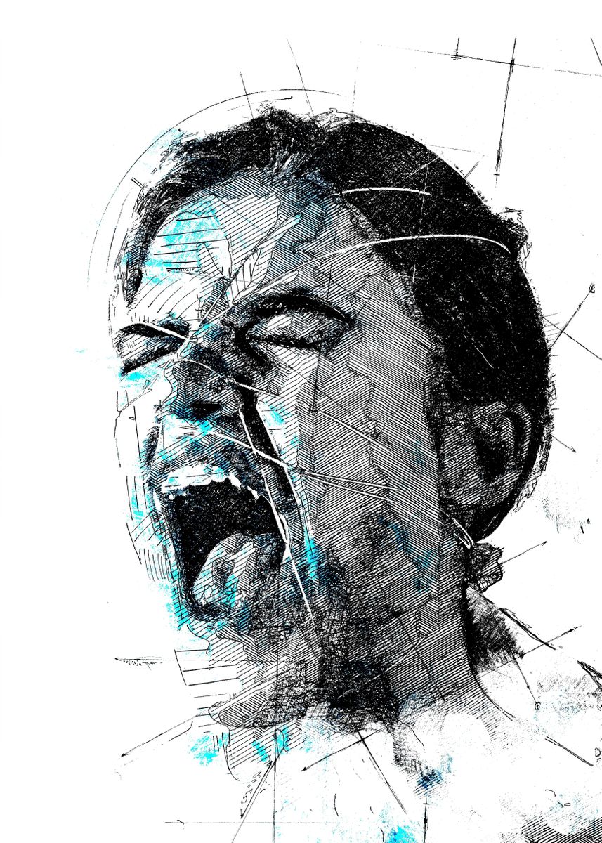 'Shout' Poster, picture, metal print, paint by Carl Lacson | Displate