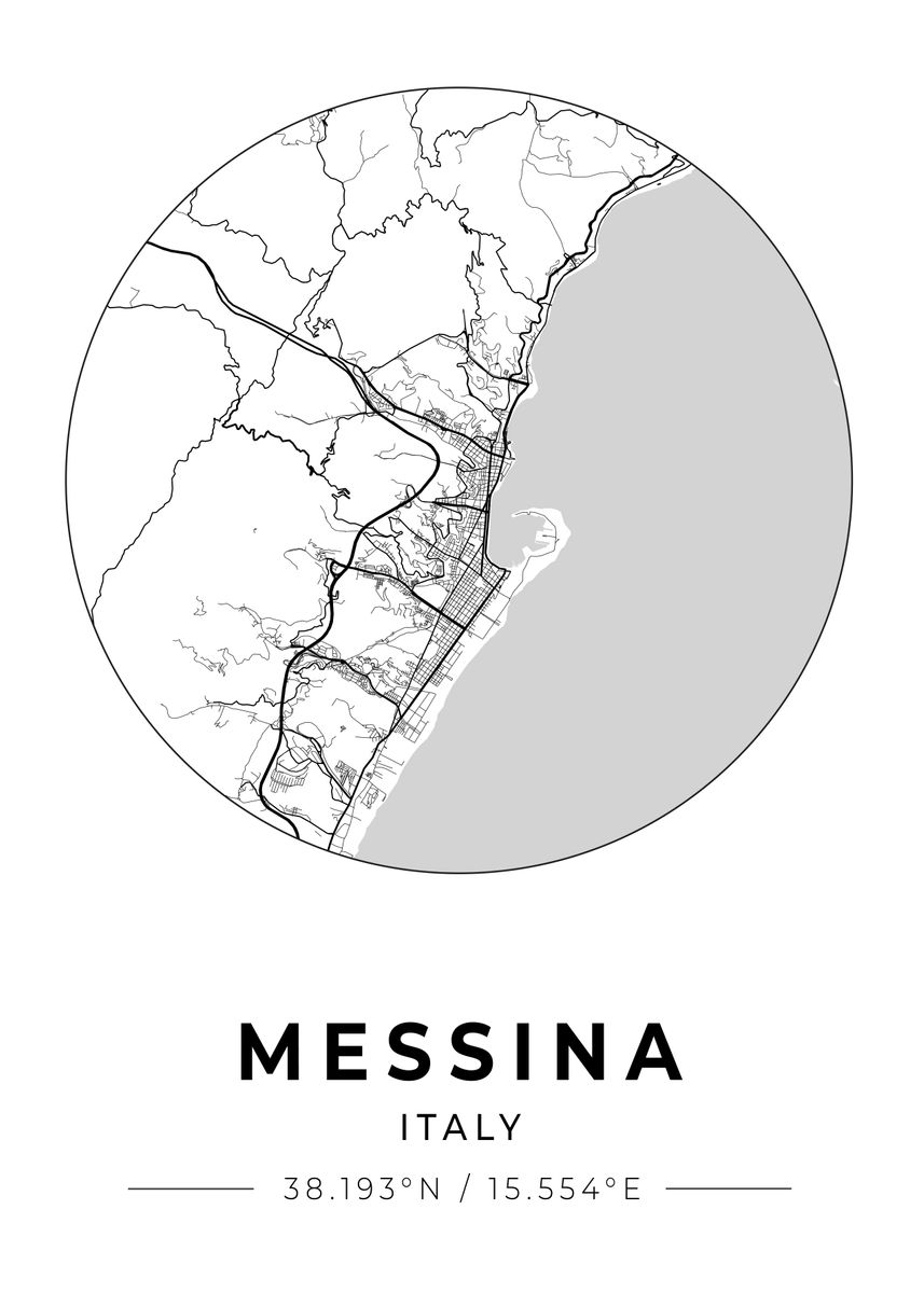 'Messina Italy' Poster, picture, metal print, paint by Conceptual ...