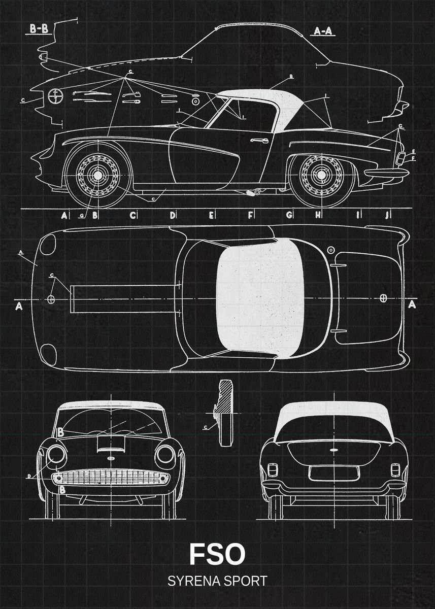 'FSO Syrena Sport' Poster, picture, metal print, paint by DAVID CARL ...