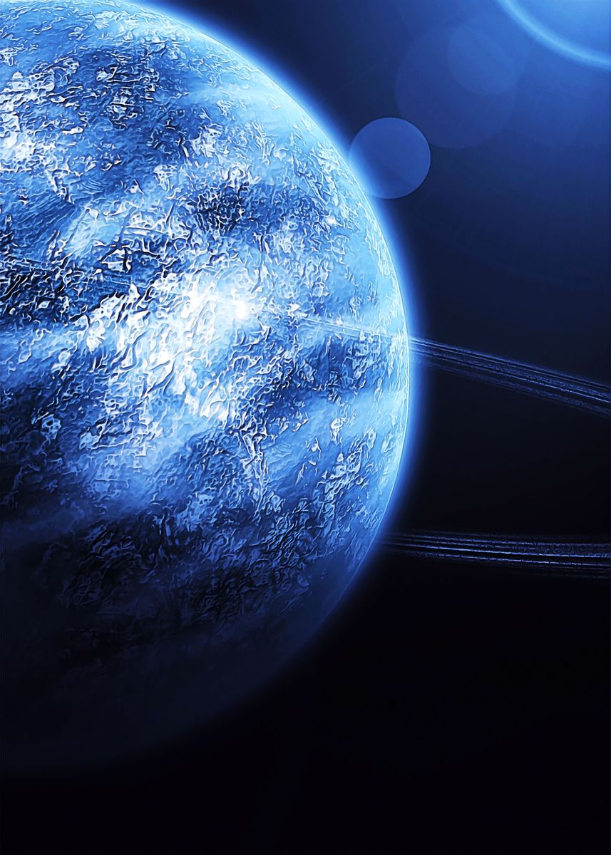 'Ice planet with rings' Poster by Donma Art | Displate