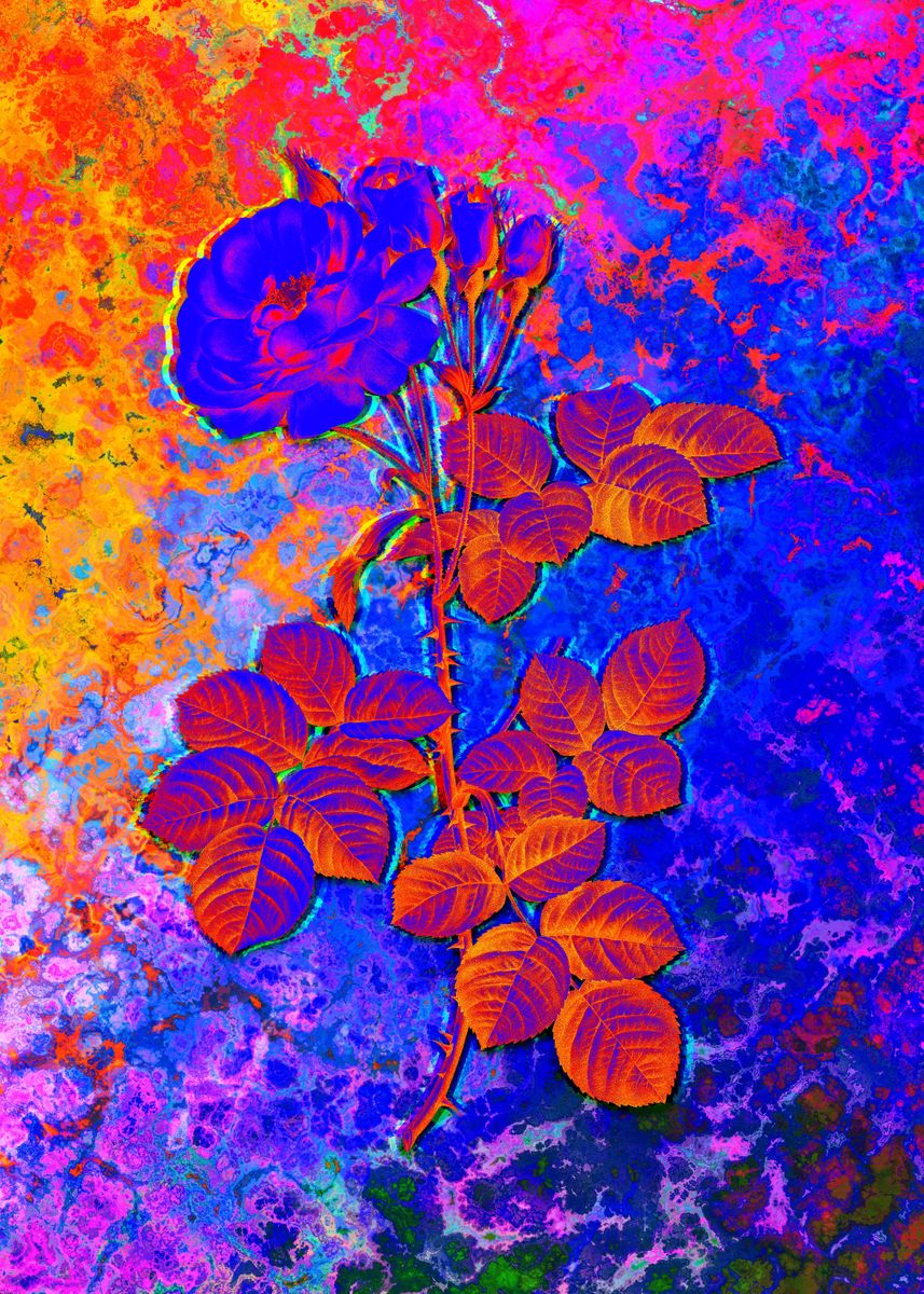 'Neon Botanical Drawing' Poster, picture, metal print, paint by Holy ...