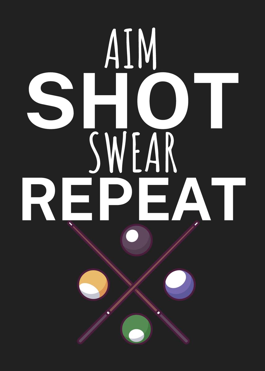 'Pool Billard aim shot ' Poster, picture, metal print, paint by ...