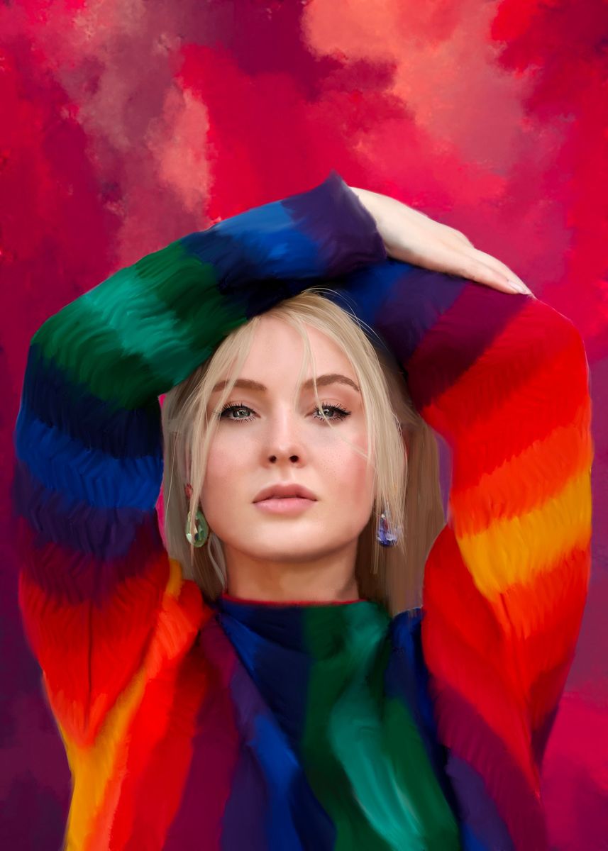 'Zara Larsson In Paint' Poster by Camilo Gutierrez | Displate