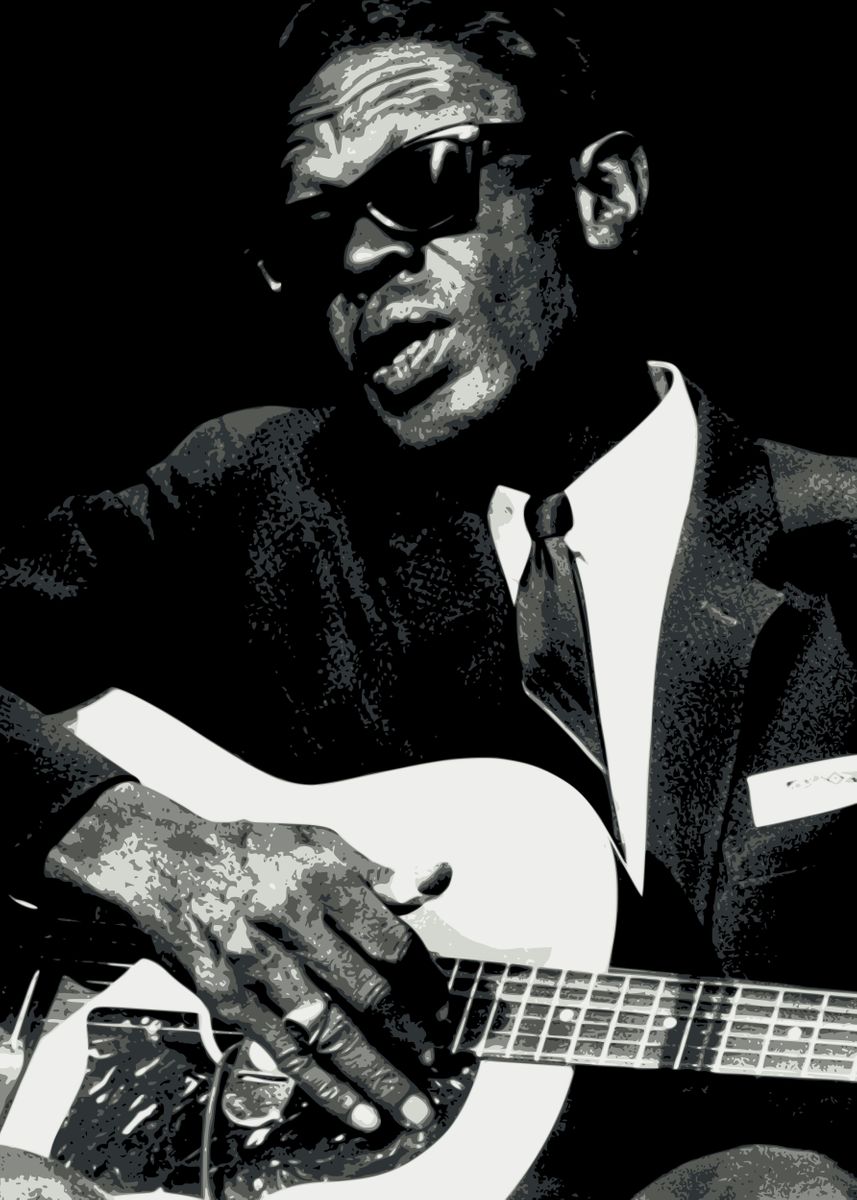 'Lightnin Hopkins' Poster, picture, metal print, paint by Josh B | Displate