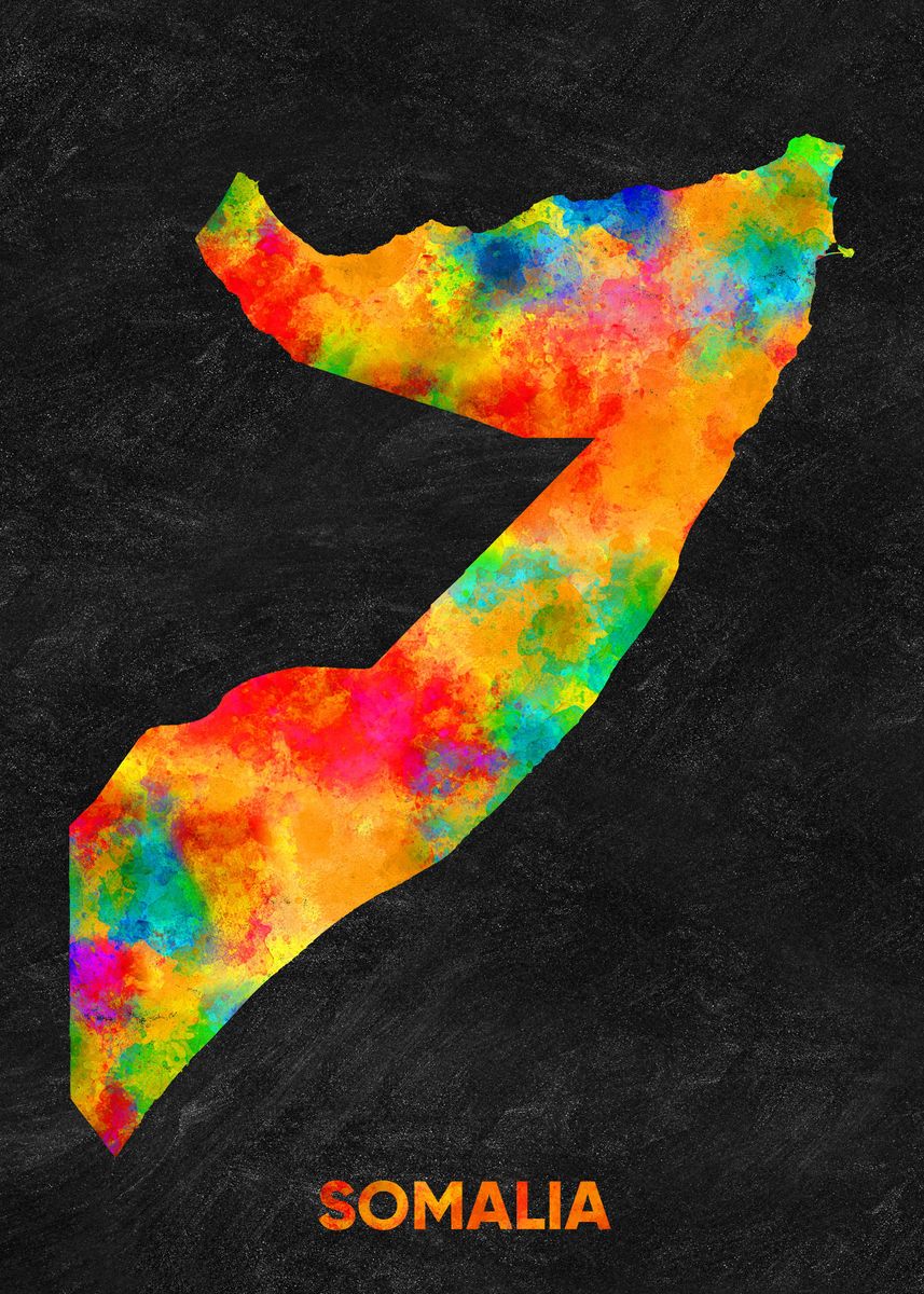 'somalia' Poster, picture, metal print, paint by SplashDesign | Displate